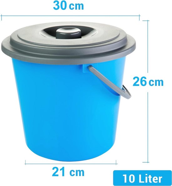 Gekleurde 10 liter Emmer met Deksel - Set van 3 - Voedselveilige ...
