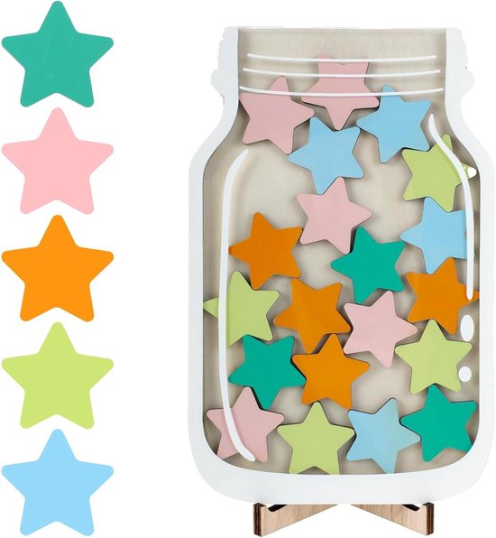Personalized Star Reward Jar with Wooden Base - Classroom Incentive ...