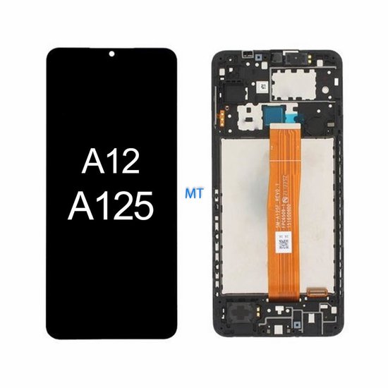 LCD Samsung Galaxy A12 A125 F GH82-24491A With Frame Black Service pack | bol