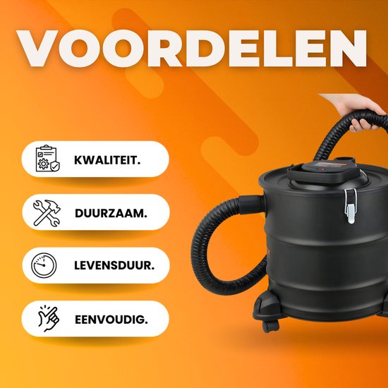 Asstofzuiger deluxe - Pelletkachel aszuiger - As stofzuiger 1200W - Met ...