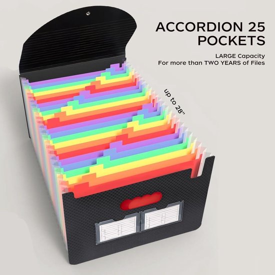 Colored Fan Folder A4 with 12 and 24 Compartments - Advanced Document ...