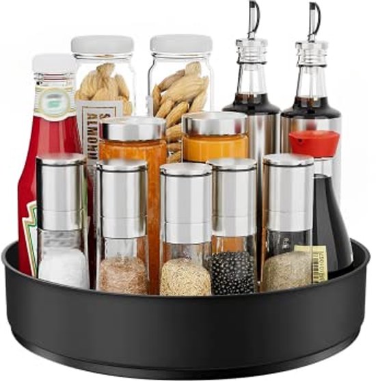 Lazy Susan draaiplateau, draaibaar kruidenrek, 360 graden draaibaar kruidenrek voor... | bol