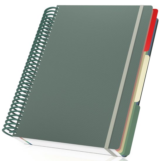 Ibenzoa® Hoogwaardig A4 Notitieboek met Geruit Papier en Spiraalbinding ...