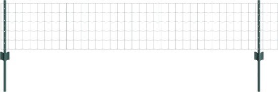 vidaXL - Euro - Schutting - met - 11 - U-Palen - Groen - 0,4x25 - m ...