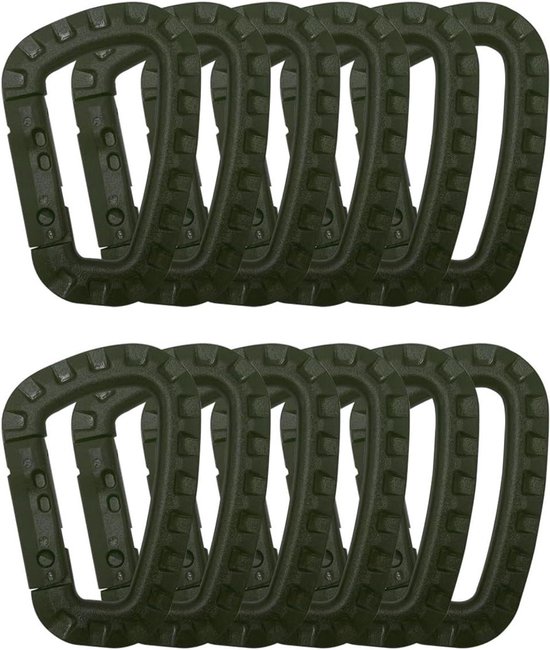 Trankielo - 12 stuks Kunststof Karabijnhaken met D-vormige haak ...