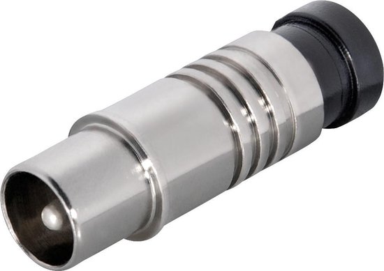Coax IEC (m) compressie connector - metaal / recht | bol