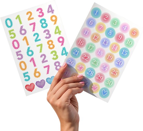 2 Grote Stickervellen Cijfers - Nummer Stickers - Cijferstickers ...