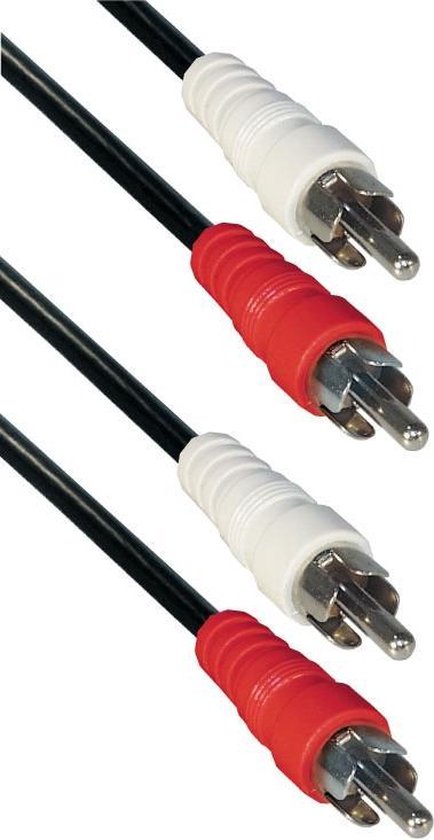 Tulp stereo audio kabel - zwart - 5 meter | bol