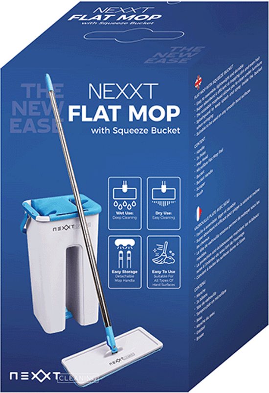 Nexxt Flat Mop - met Emmer - 360° Draaibaar | bol