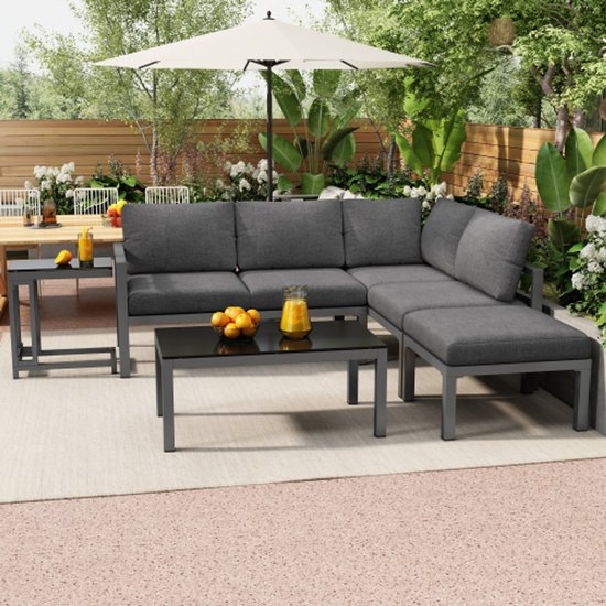 Tuin lounge stoel set, hoek lounge stoel, tuinmeubelen voor 4-5 ...