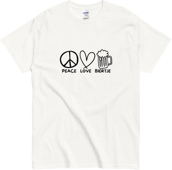 Grappig T Shirt - Peace Love Biertje - Dames en Heren - Minimalistisch ...