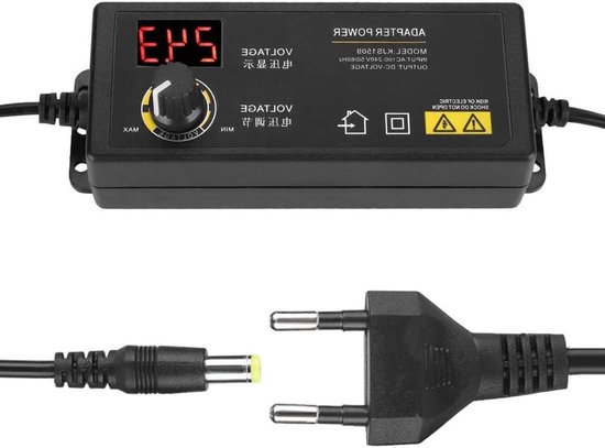Verstelbare DC Power Adapter 9-24V 3A 72W met LED-display - Multi-level Protections | bol