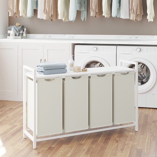Wasmand – 4 Compartimenten – Wasverzamelaar – Met Plank – Wasbox – Slim ...