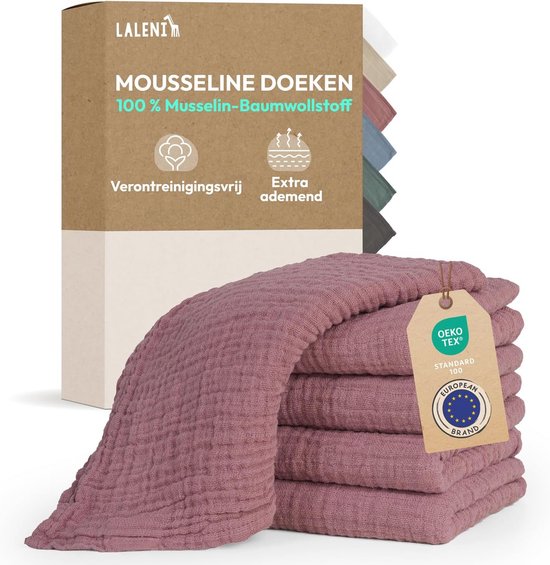 Set van 5 Absorberende Katoenen Spuugdoekjes voor Baby - Wasbare ...