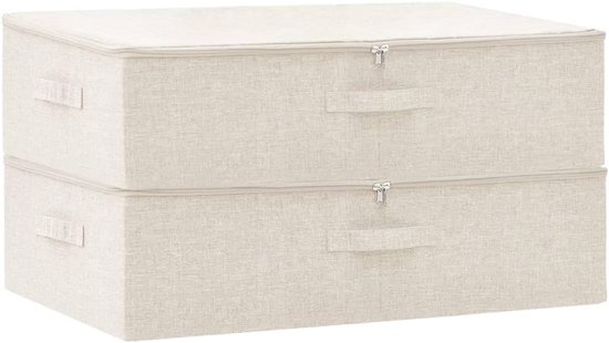 Opbergboxen 2 stuks 70x40x18 cm - Crèmekleurig en Praktisch voor Huis | bol