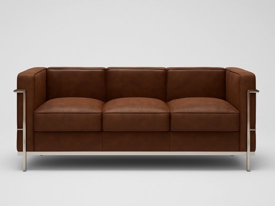 Design Bank - 3 Zits - Bruin - Vintage - Leer - Sofa - Zitbank | bol