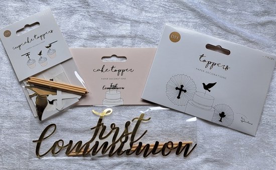 taart versiering first communion 13 delig taarttopper - cupcake en ...