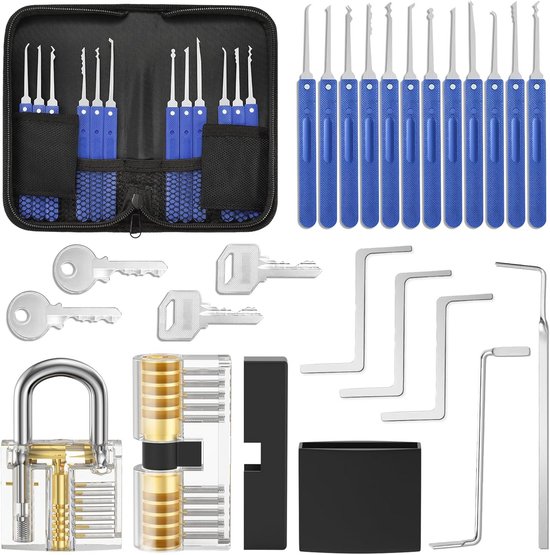 17-delige Dietrich set voor lockpicking met transparante trainingssloten en... | bol