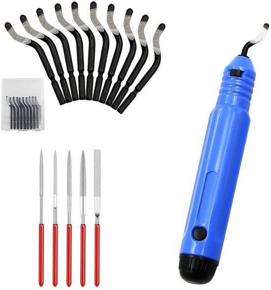 Handontbramer met 10 reservemessen en 5 diamantvijlen - 360 graden ...