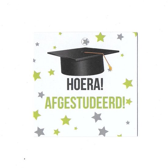 Proficiat Geslaagd kaartjes - Bloemkaartje - 25 Stuks - 7 x 7 cm - Mini ...