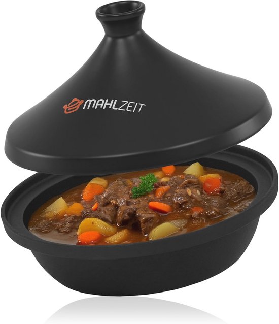 Tajine-pan Ø 25 cm van gietijzer met keramisch deksel - Geschikt voor ...