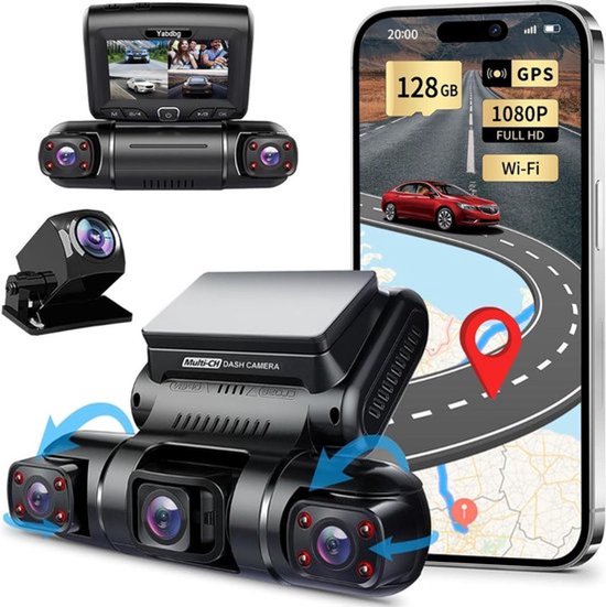Luxe Dashcam voor Auto – Voor en Achter – Achter Draadloos – Ingebouwde ...