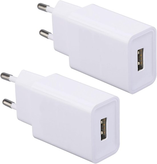 Oplader USB 5V 2A - Geschikt voor diverse apparaten - 2 Stuks | bol