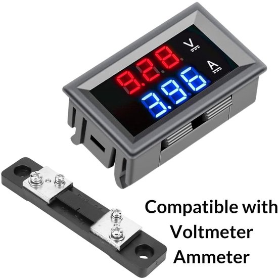 75mV Shunt Resistor DC Amp Panel Meter Extended Flow Tester for Digital ...