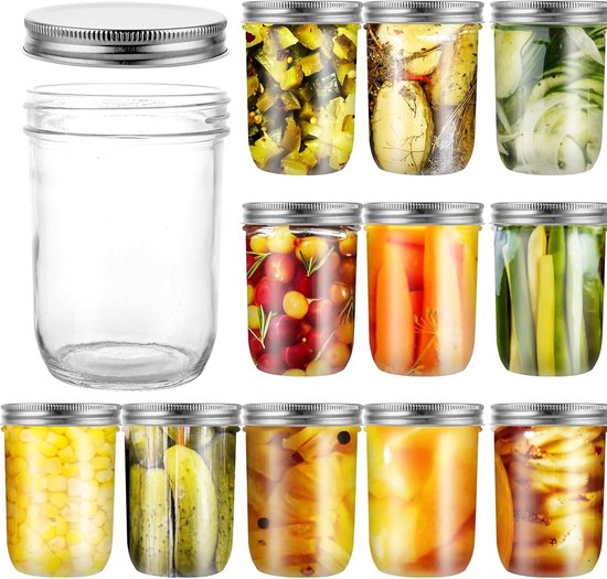 Weckpotten met schroefdeksel - 500 ml - 12 stuks - ideaal voor inmaken ...
