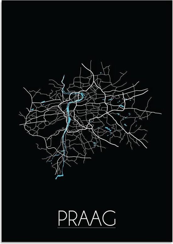 DesignClaud Praag Plattegrond poster A3 + Fotolijst zwart | bol.com