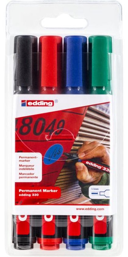 Viltstift edding 330 schuin 1-5mm assorti | 10 stuks | bol