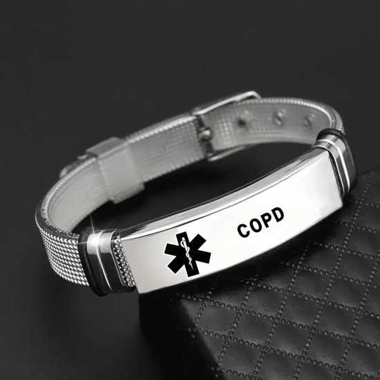 Medical Alert Armband - Gegraveerde Armband COPD - Herkenbaar in alle ...