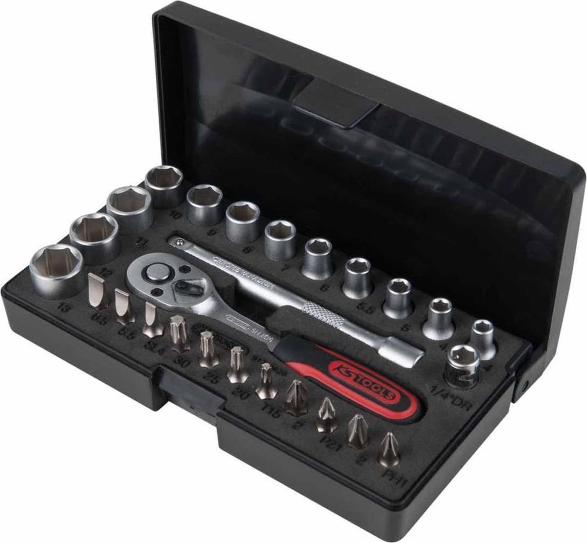 KS Tools Ratelsleutel. doppen en bit set 1/4'' 26-delig 917.0626 | bol.com