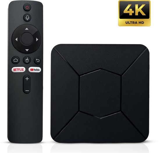 Android TV Box 4K Chromecast Streaming Box met WiFi Bluetooth Incl ...