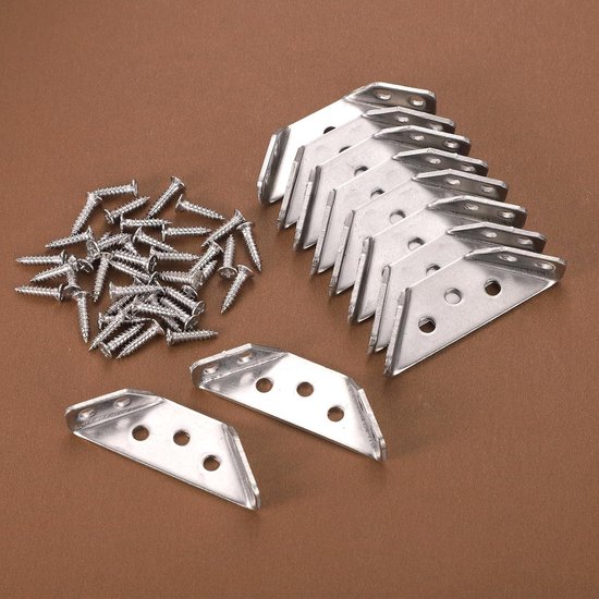 10st Roestvrij Staal Meubelhoekverbinders Schuine Hoekbeugel Multifunctionele... | bol