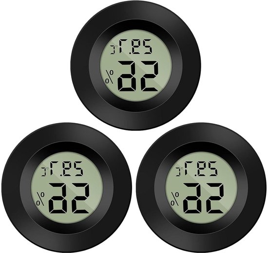 Digitale minithermometer en hygrometer met lcd-scherm - 3 stuks meet ...