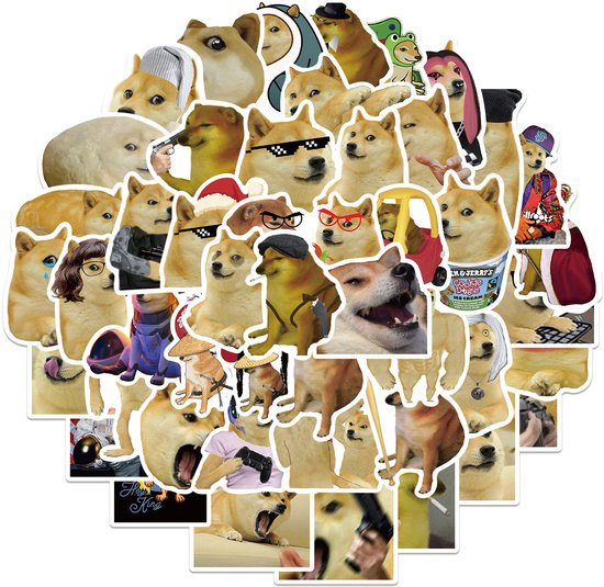 Winkrs | Doge Stickers | grappige honden stickers, meme, dogecoin | 50 stickers voor... | bol
