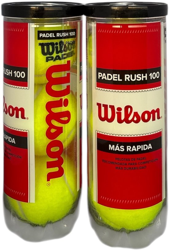 Wilson Padel Rush 100- 2 Blikken (6 Ballen) - Snelle & Duurzame ...