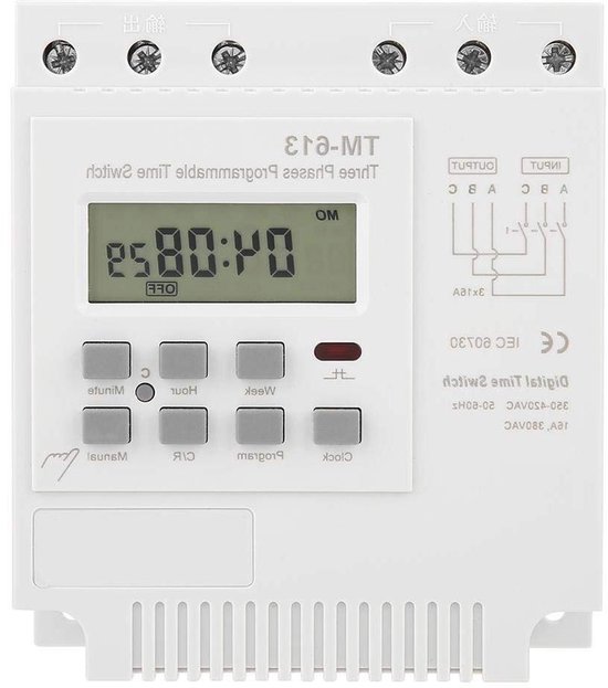 DIN Rail Timer 3 Phases 380V Intelligent Digital Weekly Programmable ...