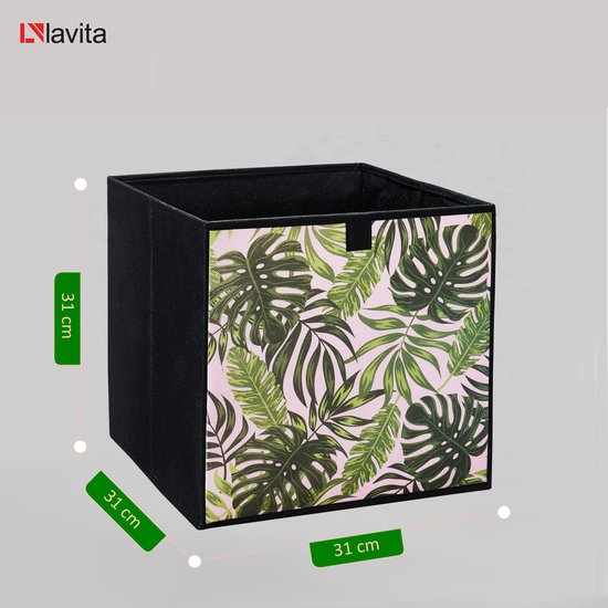 LAVITA® Opbergmand Textiel - 31x31x31 Bladeren 6 Stuks - Opbergbox Kast ...