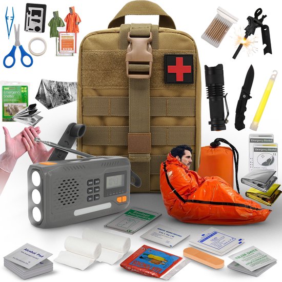 Enzo Lucci Noodpakket denk vooruit– Survival Kit, EHBO Set, Noodradio ...