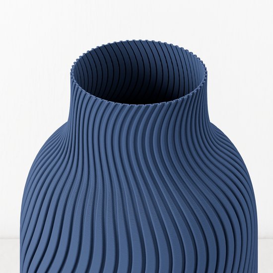 Dastium Home Vaas - Blauw - H30cm - Japandi - Wavy patroon vaas ...