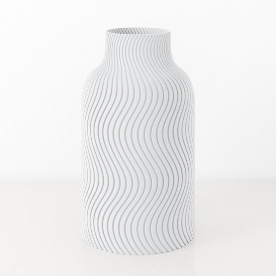 Dastium Home Vaas - Wit - H30cm - Japandi - Wavy patroon vaas - Design ...