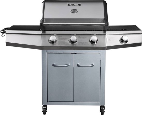 Gas BBQ gasbarbecue barbecue met led "Bingo 4" - 4 branders waarvan 1 zijbrander - 14... | bol