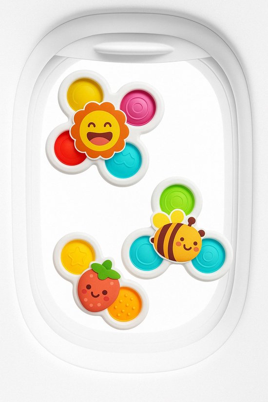 LuukyBB - 3 stuks Spinners Baby - Fidget Popit Toys Vliegtuig ...