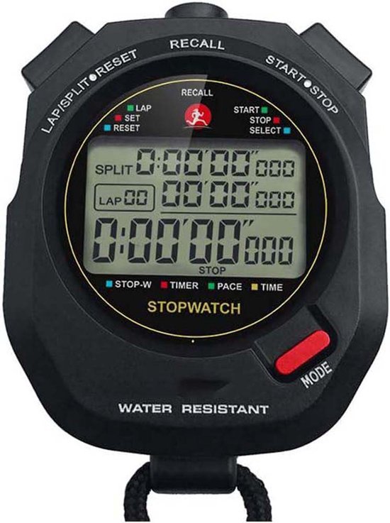 Professionele timer stopwatch, digitale sport stopwatch met afteltimer ...