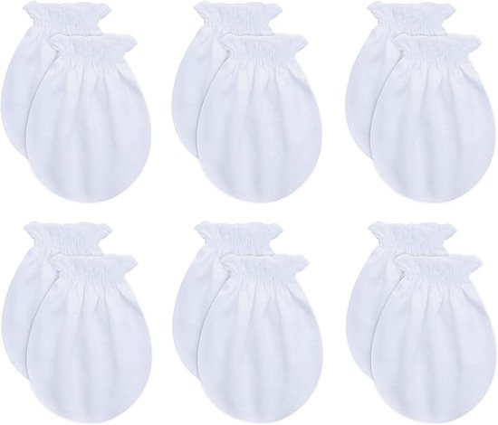 6 paar - Anti-krab wanten voor pasgeborenen - Anti-krab gezichtje baby ...