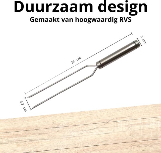 Trust Gearz® - Wafelvork - RVS - 30cm - wafelvorken | bol