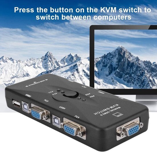 KGA VGA SVGA 4 Port USB KVM Switch for PC Monitor Keyboard Mouse ...
