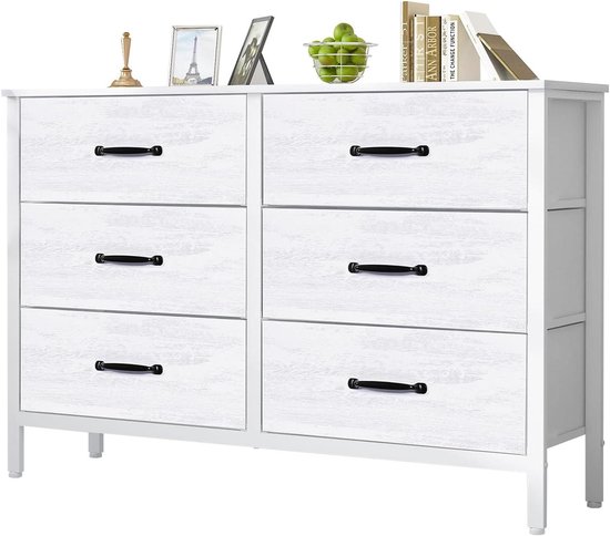 Fabric Drawers Chest of Drawers White for Bedroom Cupboard Office ...